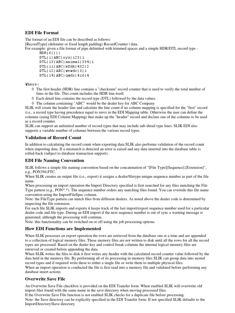EDI File Format | PDF | File Format | Specification (Technical Standard)