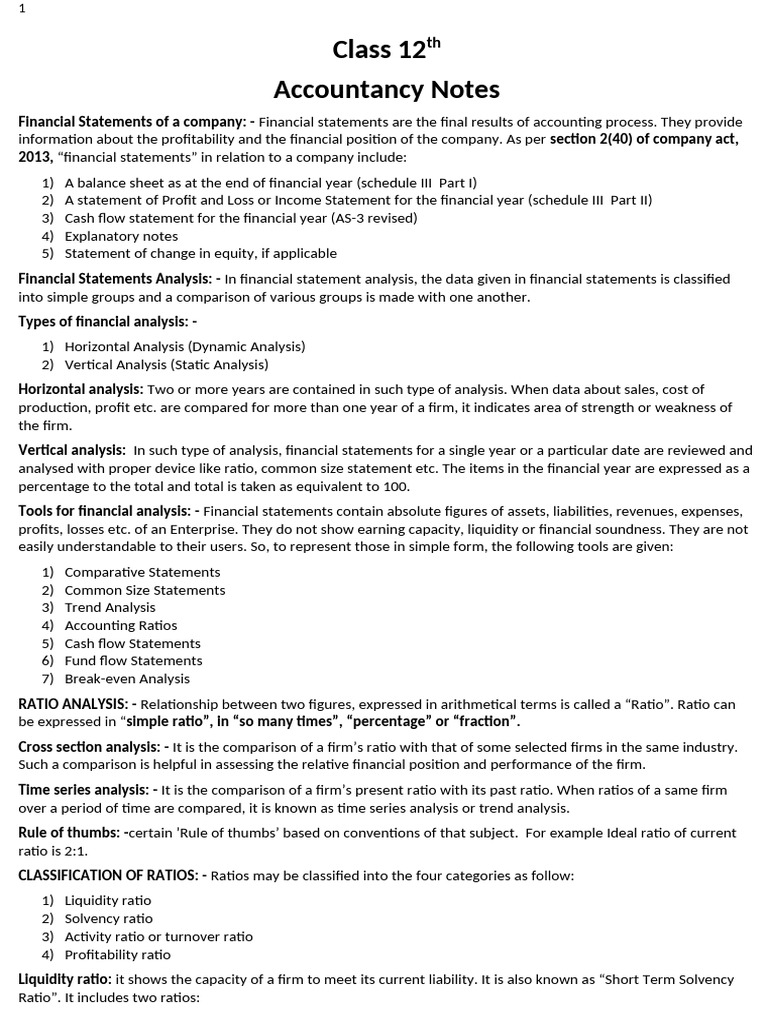 Class 12 Accountancy Financial Statements Guide | PDF | Revenue | Dividend