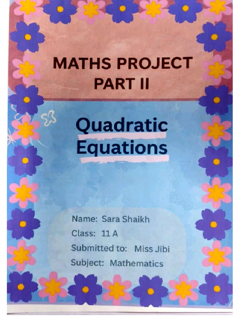 Quadratic Equations Project | PDF
