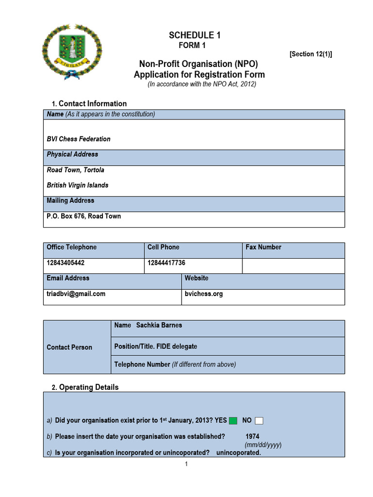 17-May-17 - NPO Application Form Revised Draft | PDF | British Virgin ...