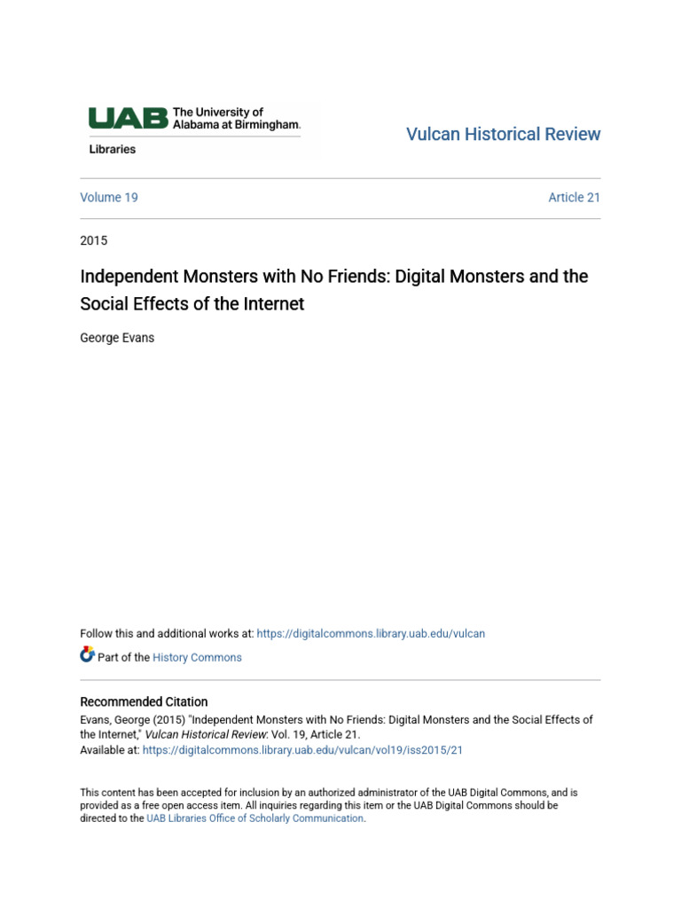 Digital Monsters and Internet Impact | PDF | Monsters