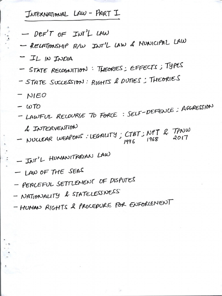 International Law - Part 1 | PDF