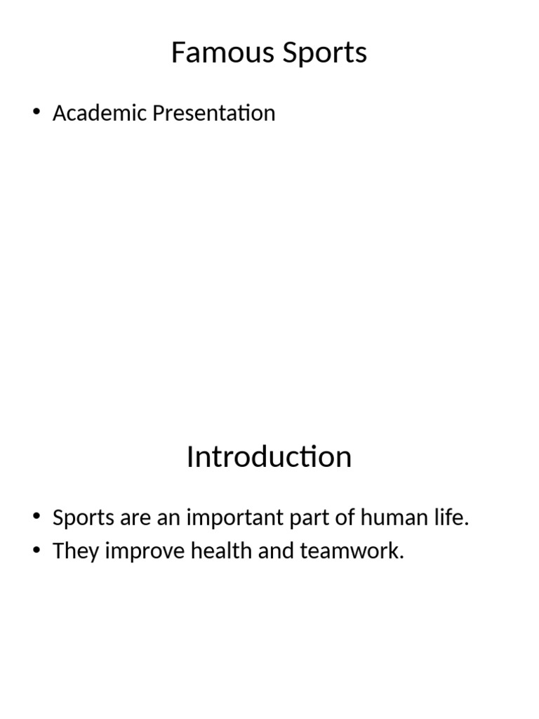 Famous Sports Presentation Final | PDF