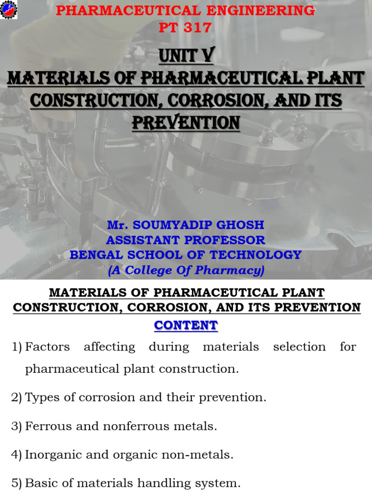 Materials of Pahramceutical Plant Construction28PART 01) | PDF ...