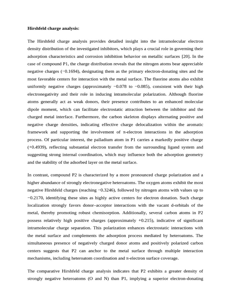 Hirshfeld Charge Analysis OMEGA | PDF | Adsorption | Atoms