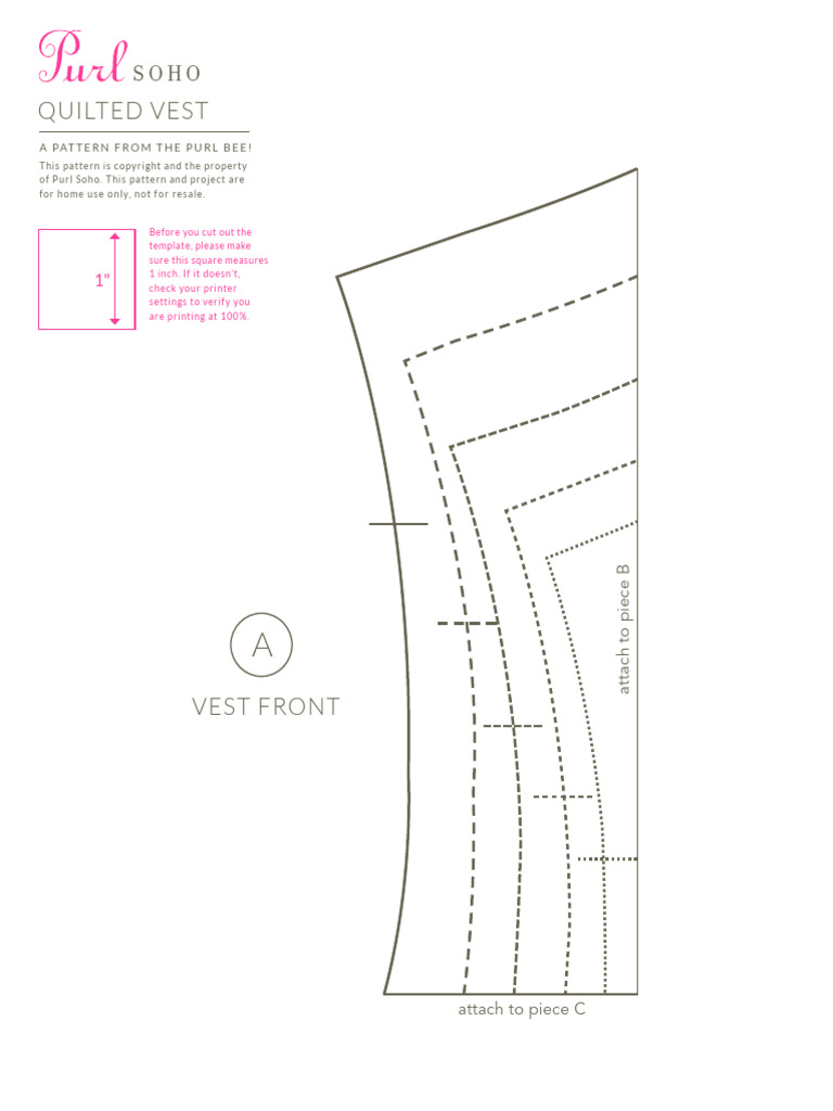 Purl Soho Quilted Vest Pattern | PDF