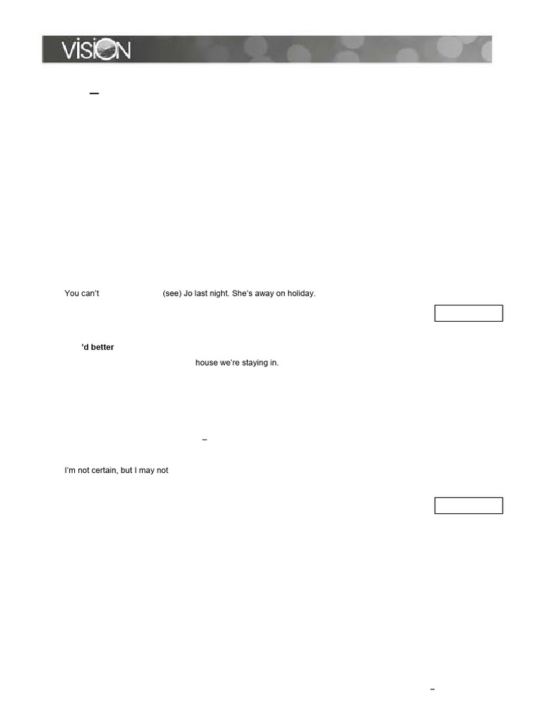 Vision L3 Cumulative Test A Units 1 4 | PDF