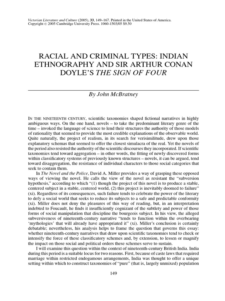 Racial Types in Doyle's The Sign of Four | PDF