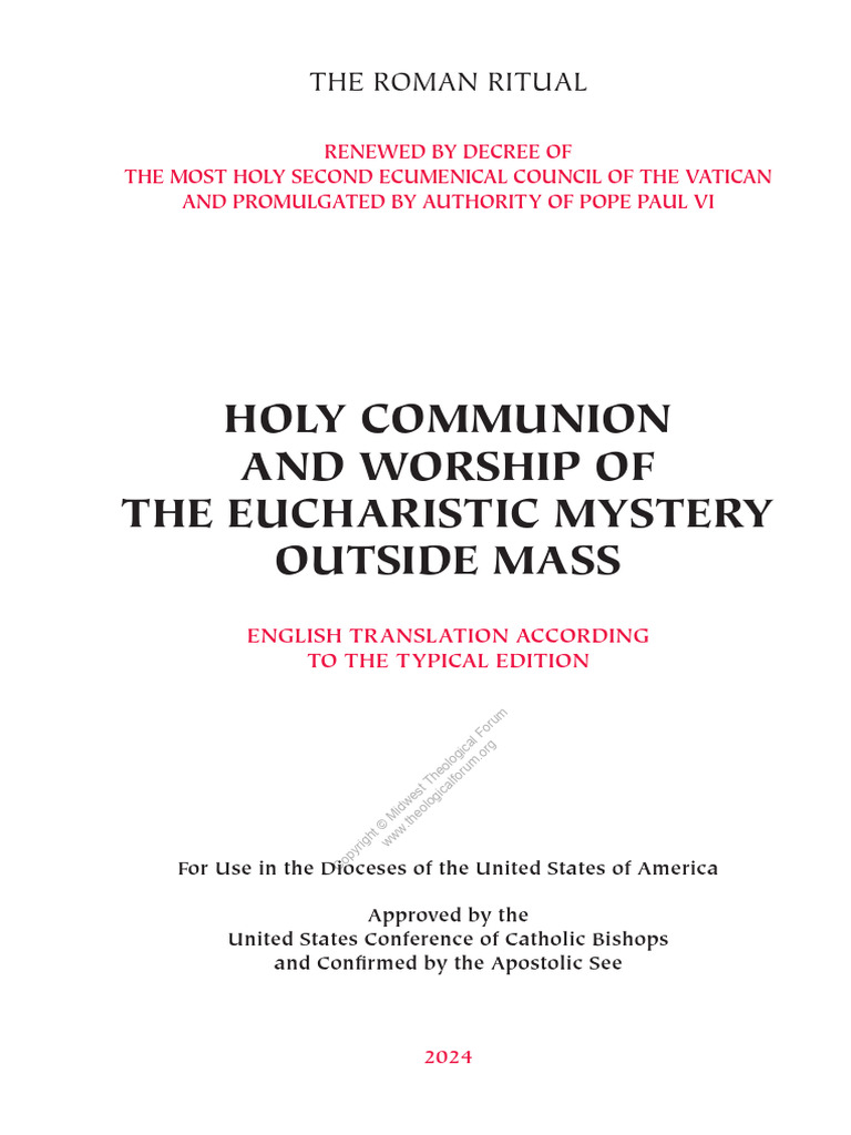 Holy Communion outside of Mass | PDF | Eucharist | Lord's Prayer