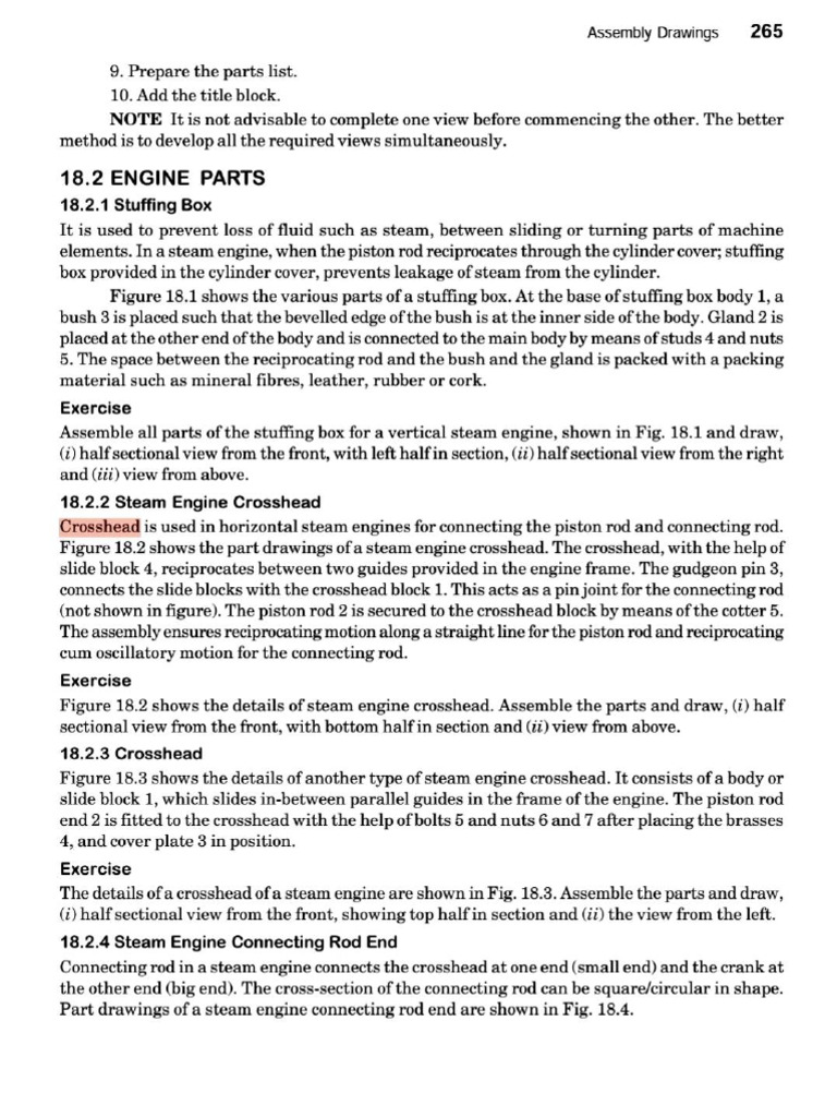 Engine Parts-Cross Head Assembly Drawing | PDF