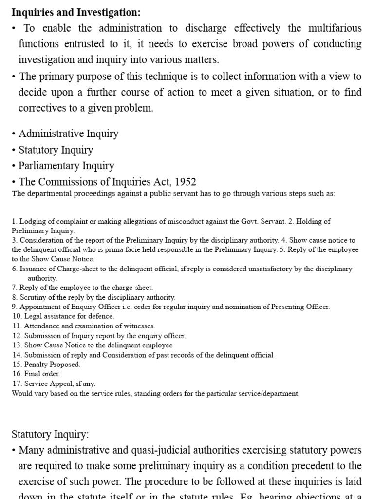 Inquiries and Investigation | PDF | Punishments | Separation Of Powers