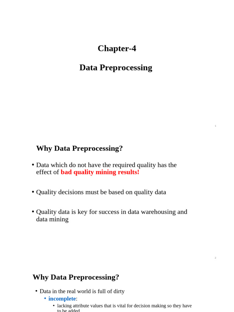 Chapter 4 Data Preprocessing | PDF | Cross Validation (Statistics ...