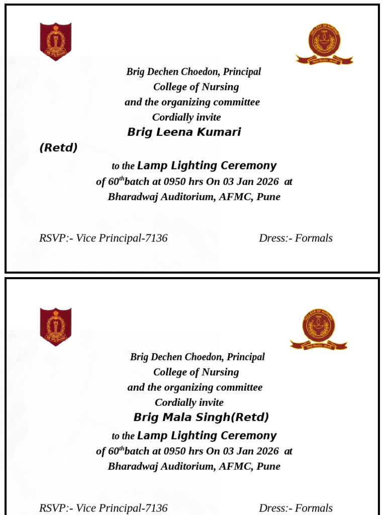 Lamp Lighting Ceremony Invitation | PDF