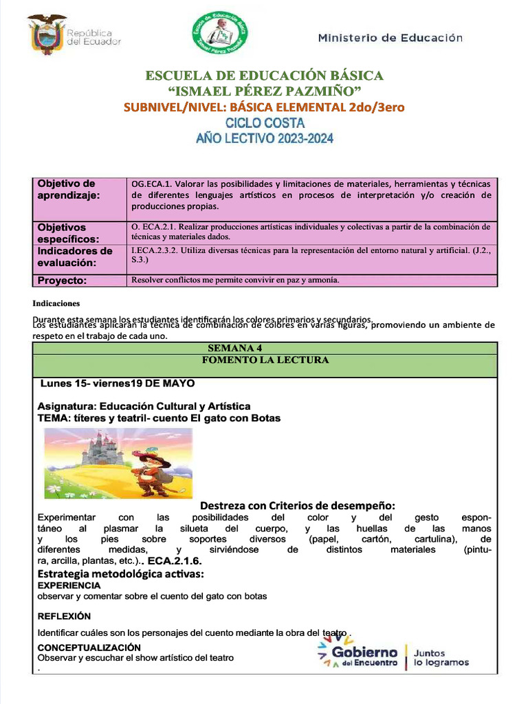 Actividades Artísticas para Educación Básica | PDF | Plan de estudios ...