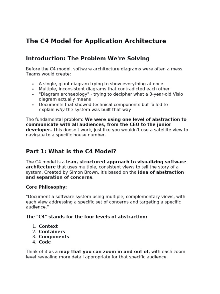 C4 Model For Application Architecture | PDF | System | Method (Computer ...