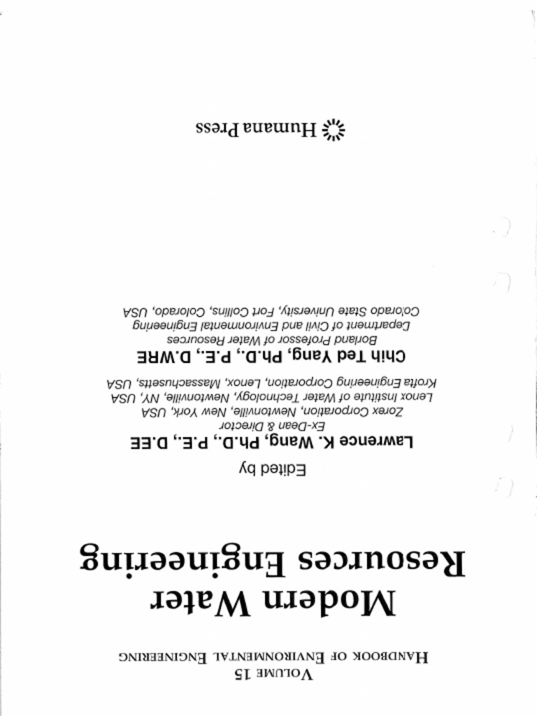 Modern Water Resources Engineering Lawrence Wang | PDF