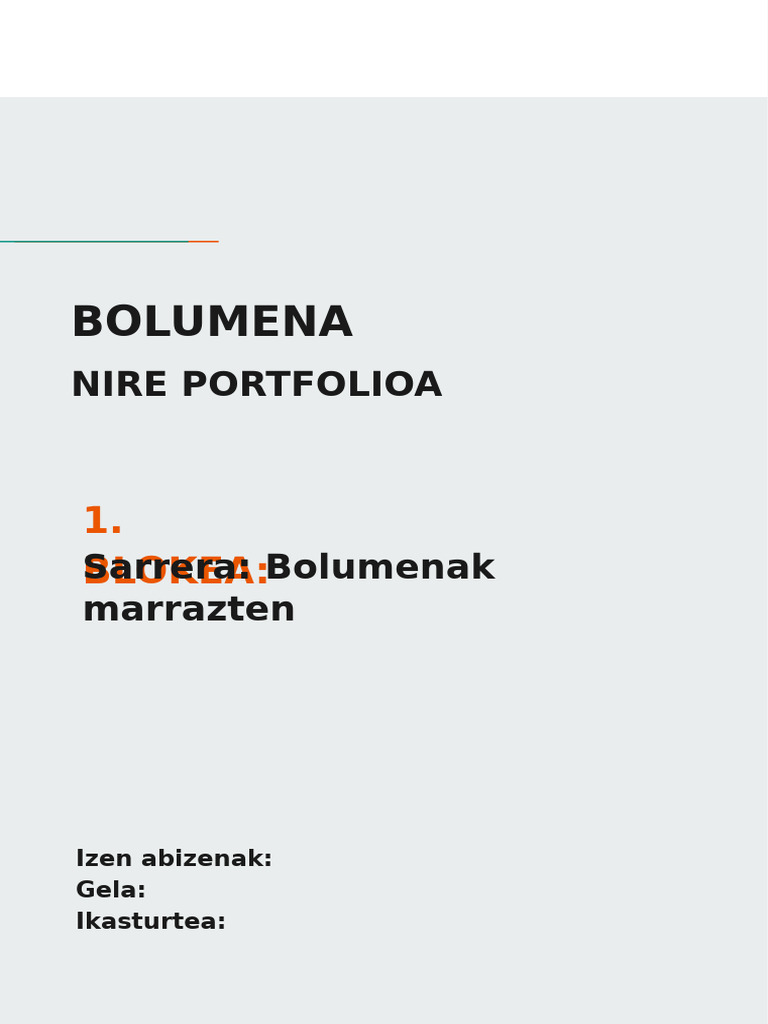 Bolumena Nire Portfolioa - Txantiloi Bertikala | PDF
