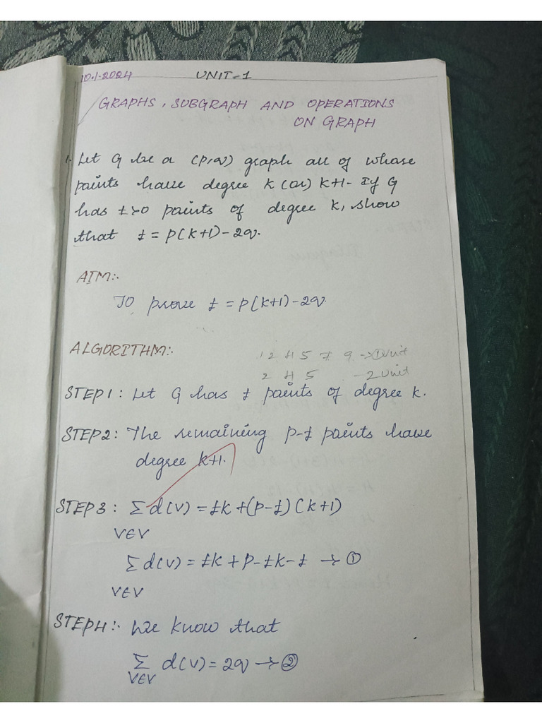 Graph Theory Unit 1 | PDF