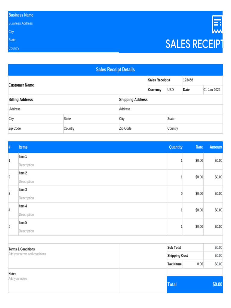 blue-receipt-template | PDF | Receipt | Business