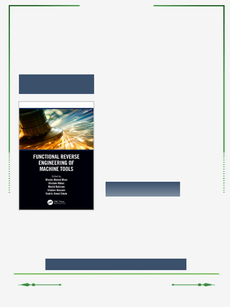 Functional Reverse Engineering of Machine Tools 1st Edition Wasim Ahmed Khan (Editor) eBook ...