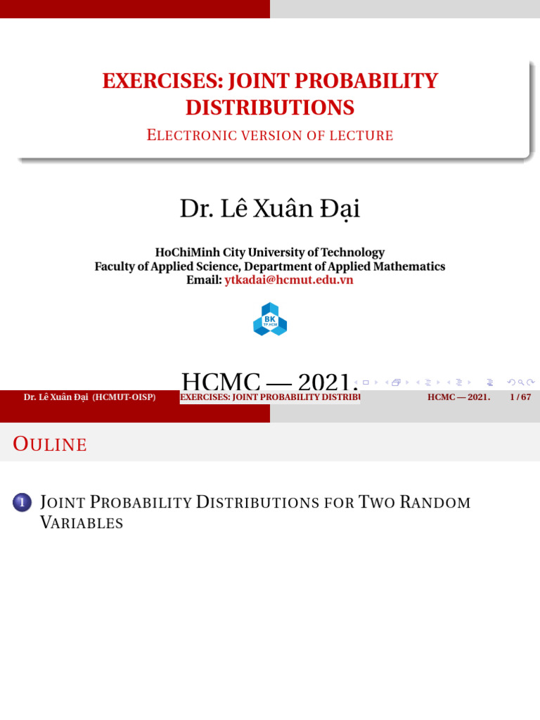Joint Probability Distribution Exercises | PDF | Probability Density ...