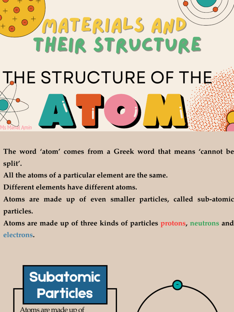 G8- Unit 5- Materials and Their Structure | PDF | Atoms | Atomic Nucleus