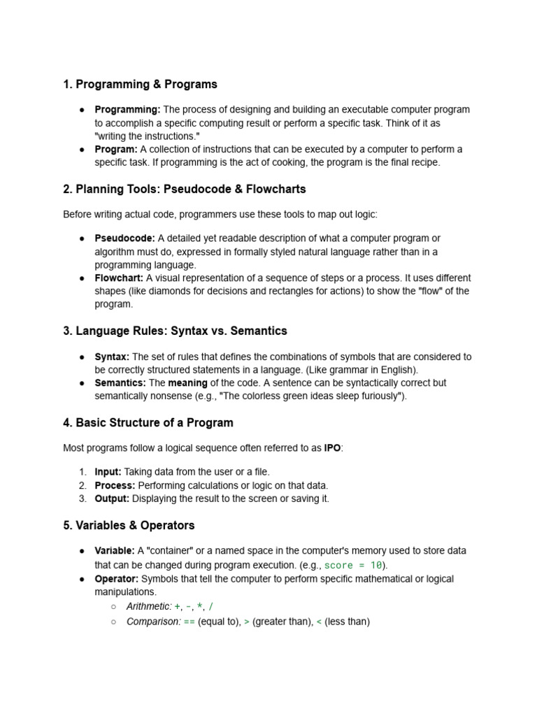 Programing Fundamental | PDF | Computer Program | Programming