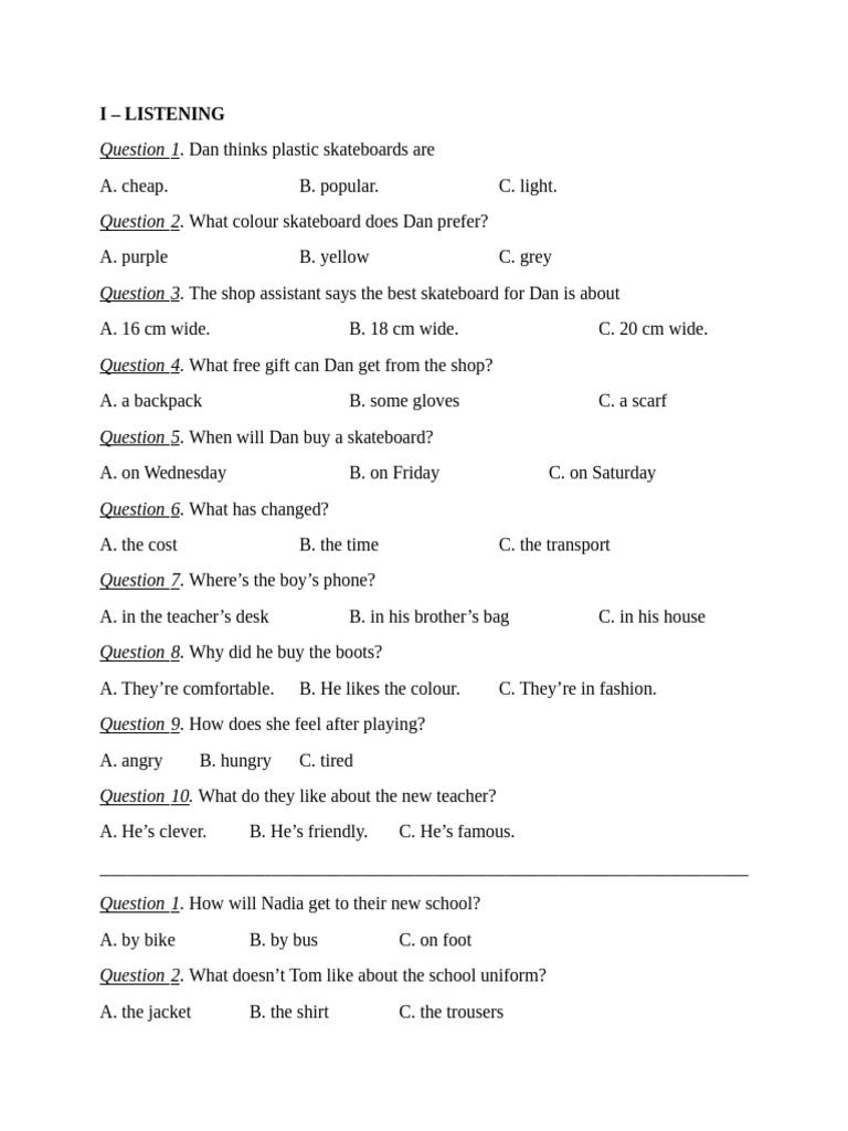 Kiểm Tra (Unit 4-5-6) | PDF