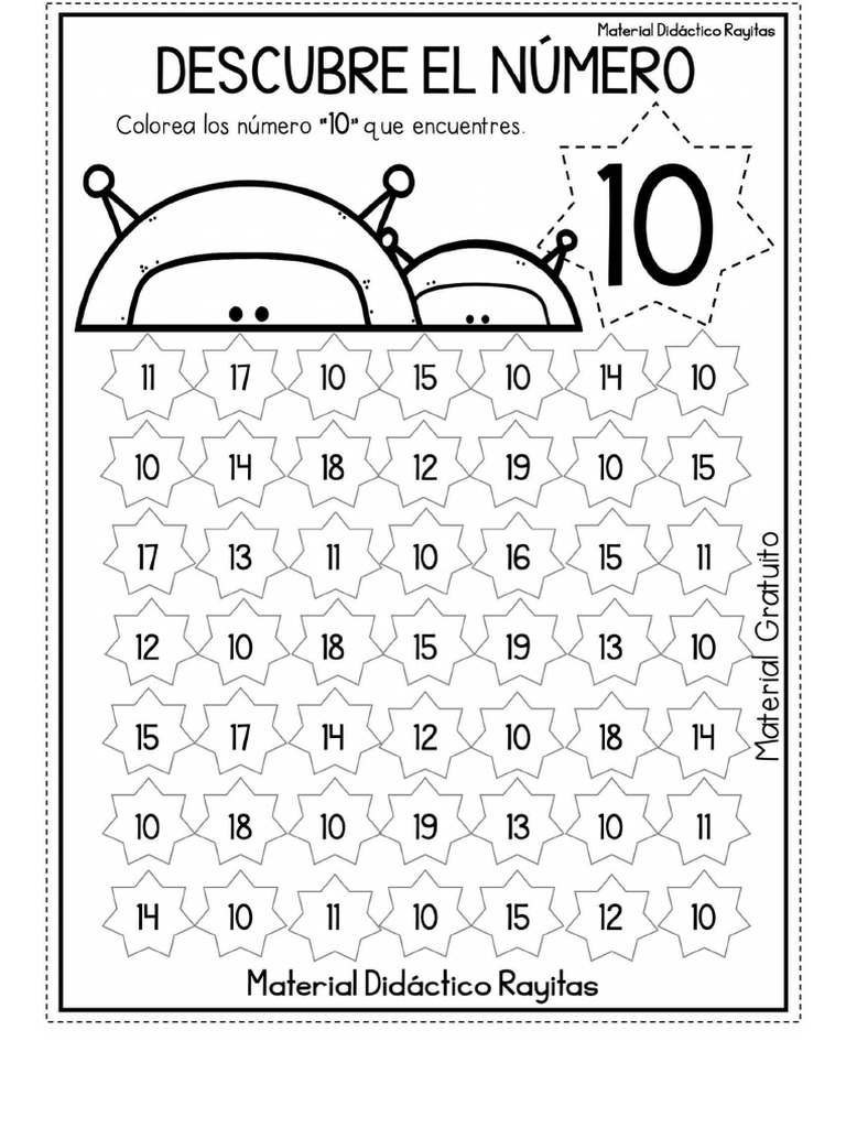 Actividades Repasa El Numero 10 | PDF
