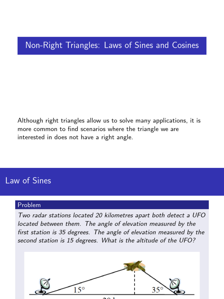 Laws of Sines and Cosines Explained | PDF | Trigonometric Functions ...