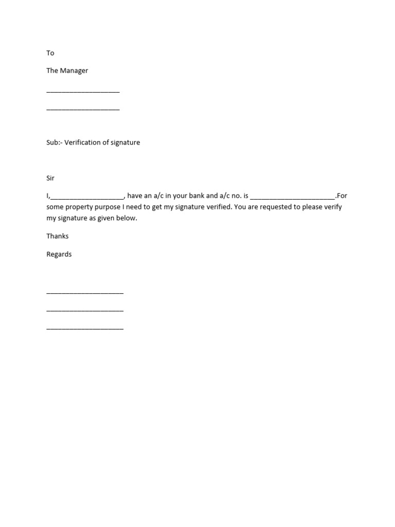 Signature Attest From Bank | PDF