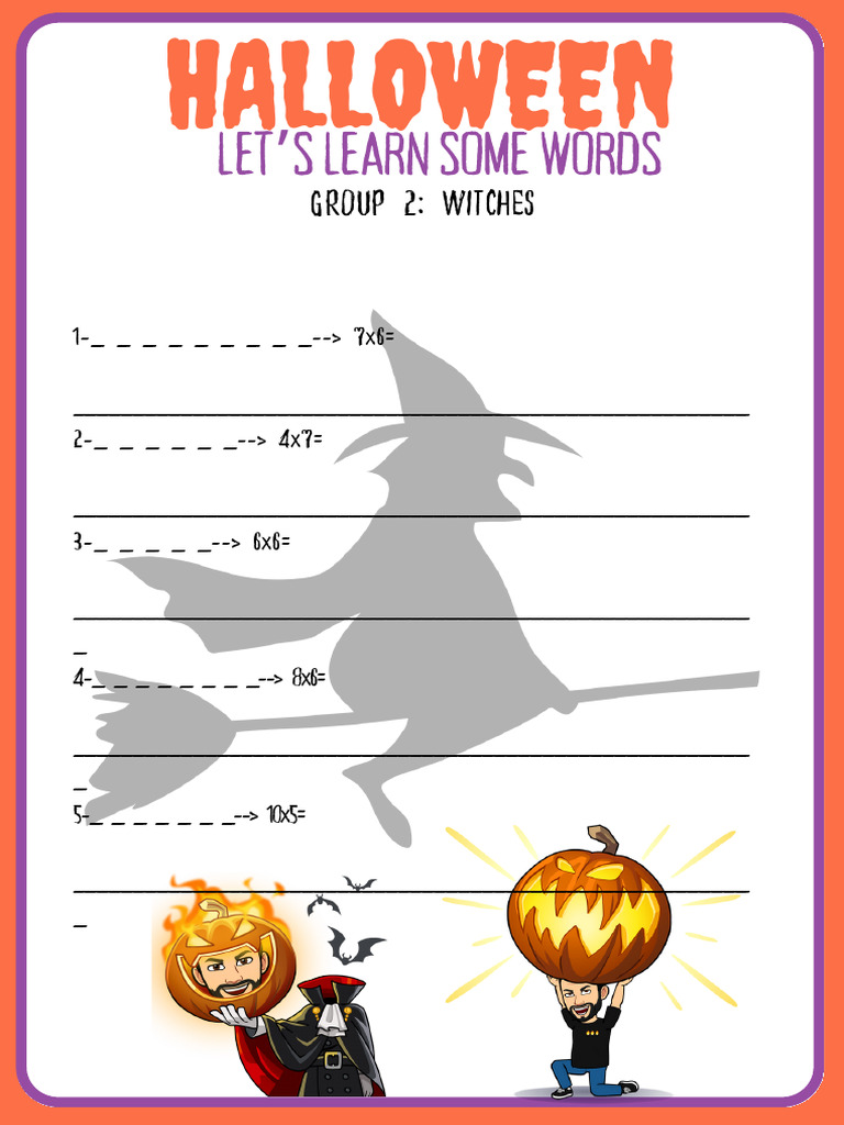 Halloween Vocabulary: Witches Quiz | PDF