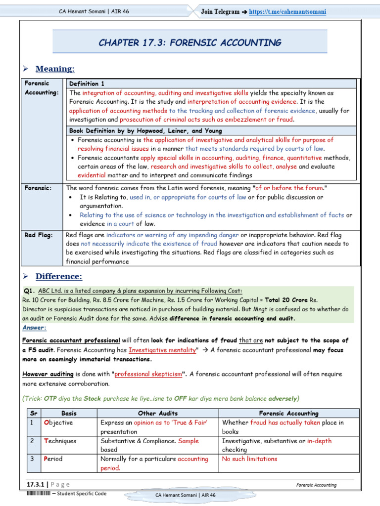 17.3N Forensic accounting | PDF | Audit | Accounting