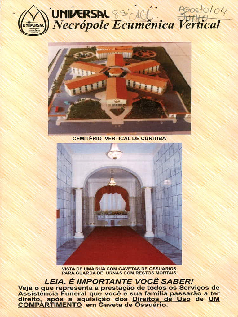 Modelo de Contrato Compartimento Ossuário 2005 | PDF