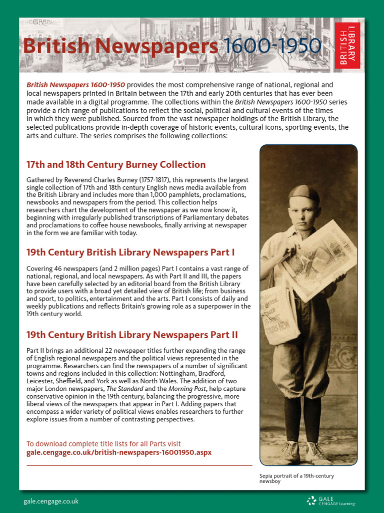 British Newspapers 1600-1950 Collection | PDF | Newspapers | United Kingdom