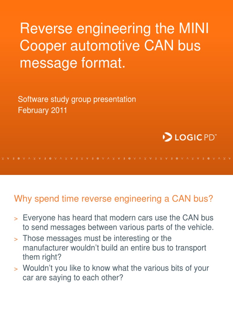 Reverse Engineering The MINI Cooper Automotive CAN Bus Message Format | PDF