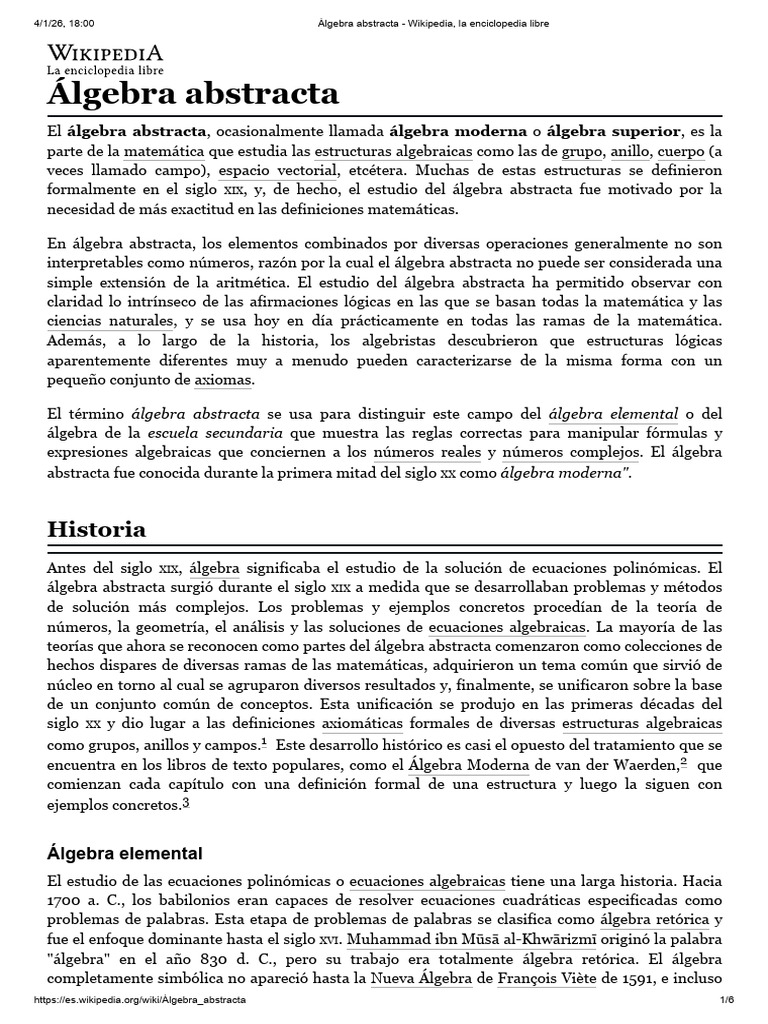 Álgebra abstracta | PDF | Álgebra abstracta | Grupo (Matemáticas)