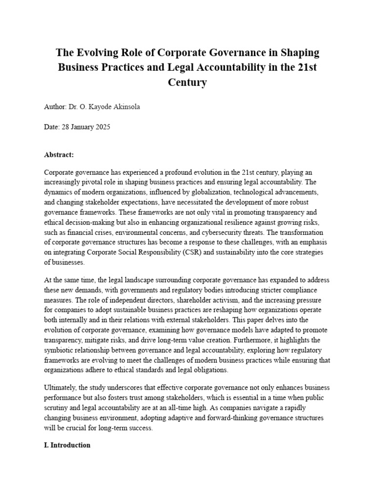 Corporate Goverance | PDF | Governance | Corporate Governance