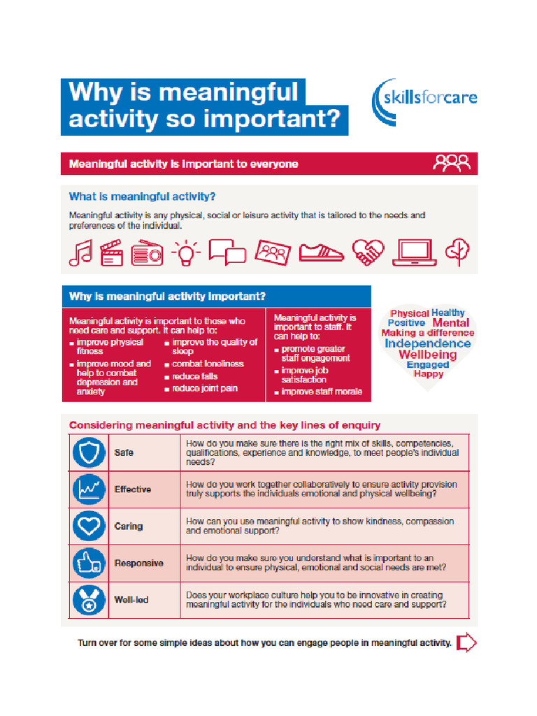 R098 Skills For Care Meaningful Activity Poster | PDF