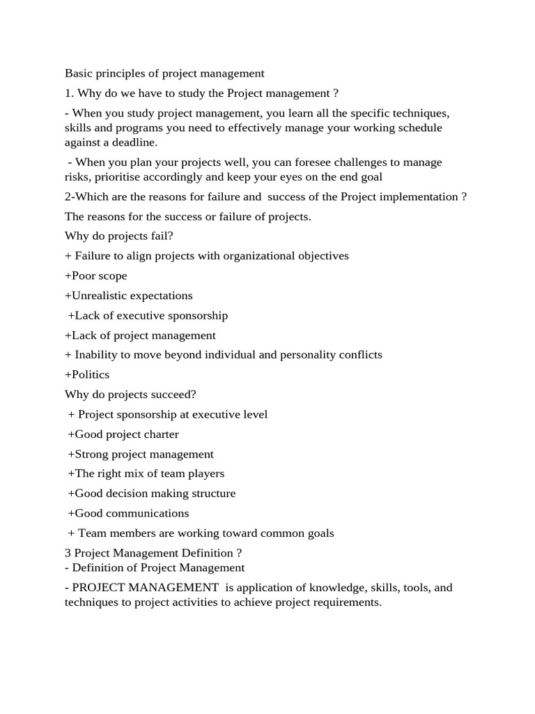Key Principles of Project Management | PDF | Project Management | Knowledge
