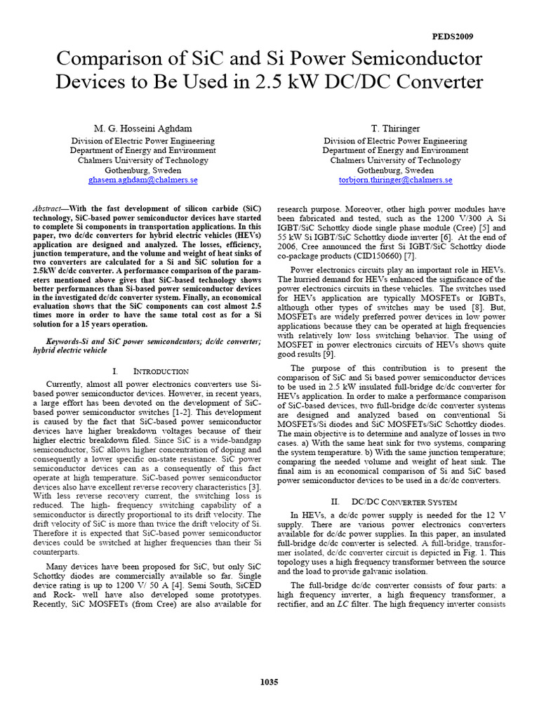 SiC vs Si Power Semiconductors in HEVs | PDF | Power Electronics | Diode
