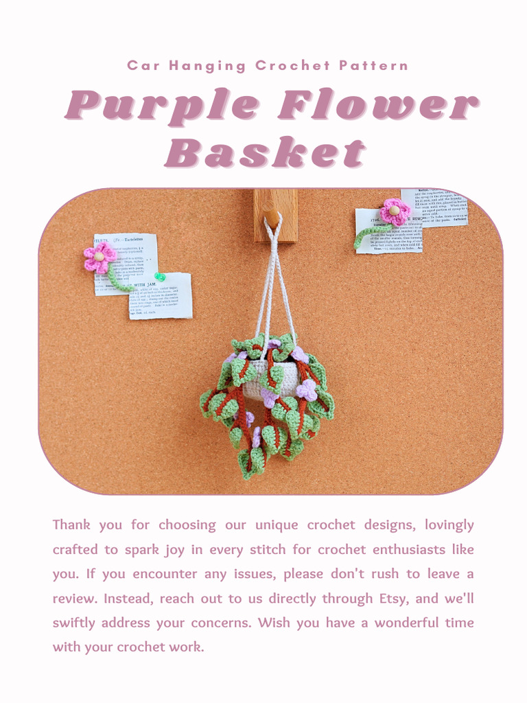 PURPLE VINE Car Hanging Crochet Pattern | PDF | Crochet | Figured Fabrics