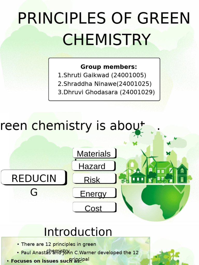 Green Cute Group Project Presentation_20241127_075338_0000 | PDF | Chemical Synthesis | Green ...