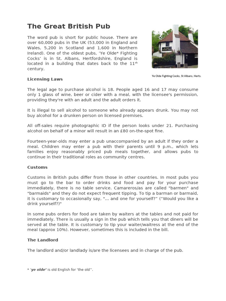 The Great British Pub Fun Activities Games Oneonone Activities Reading ...