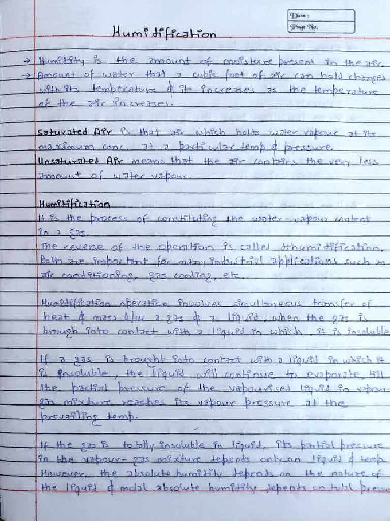 Mass Transfer (Humidification) | PDF | Thermodynamics