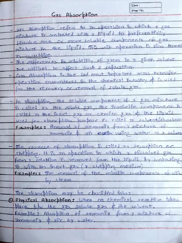 Mass Transfer (Gas Absorption) | PDF