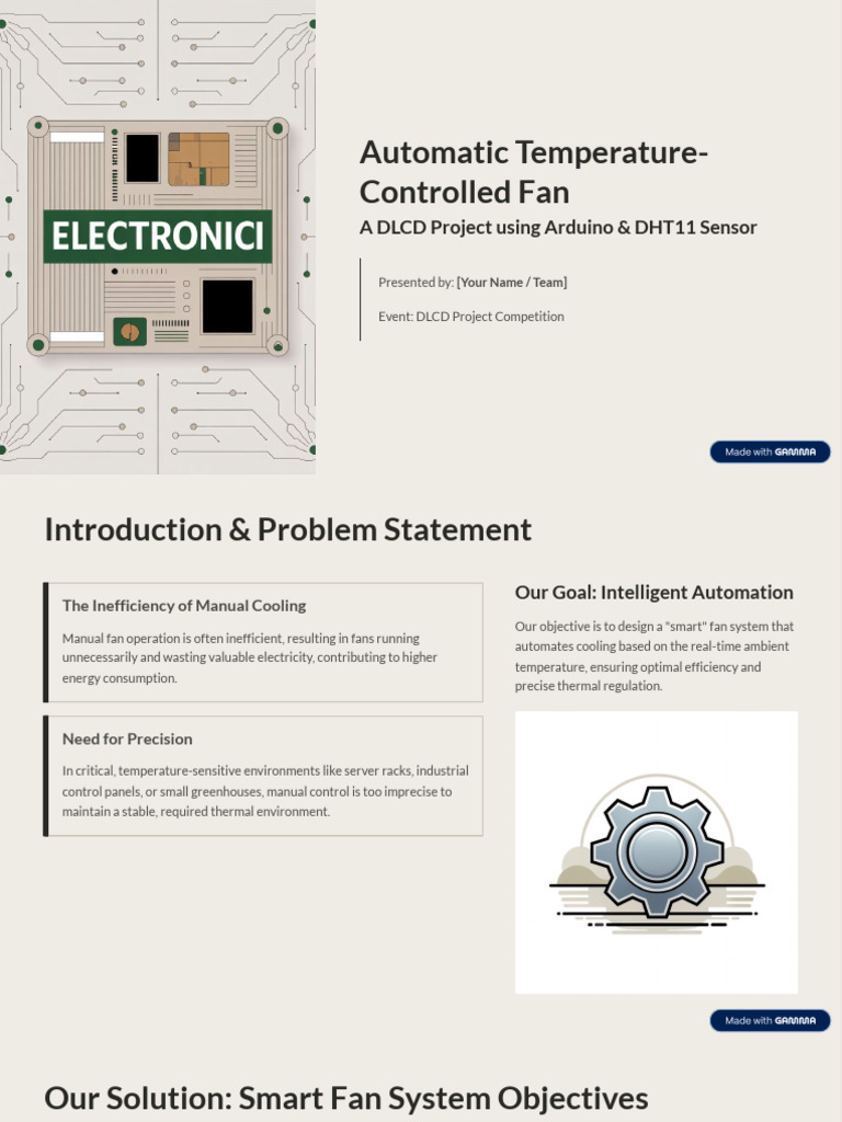 Smart Temperature-Controlled Fan System | PDF | Automation | Arduino