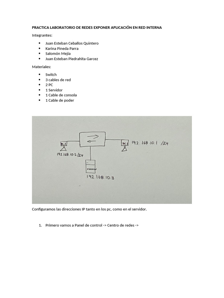 PRACTICA LABORATORIO DE REDES EXPONER APLICACIÓN EN RED INTERNA | PDF
