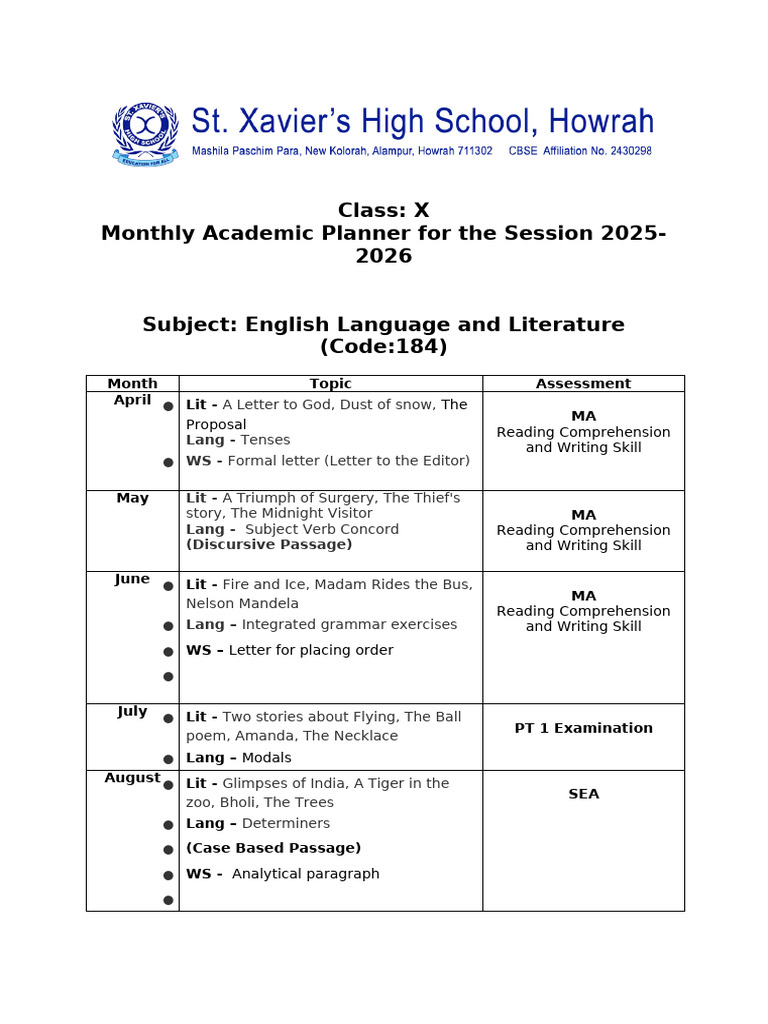 2025-2026 Academic Planner for English | PDF | Equations | Area