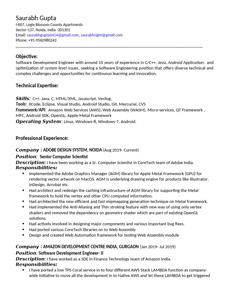 SaurabhGupta Resume Final | PDF | Shader | Routing